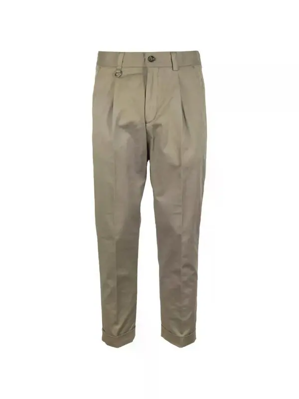 PAOLO PECORA Pleated Turn-up Trousers
