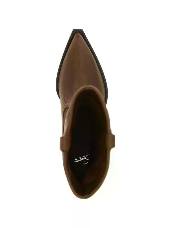 SONORA 35mm Yuma Cowboy Boots With Padded Motif - Brown