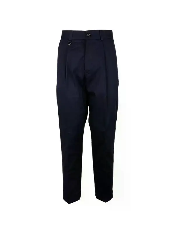 PAOLO PECORA Pleated Turn-up Trousers