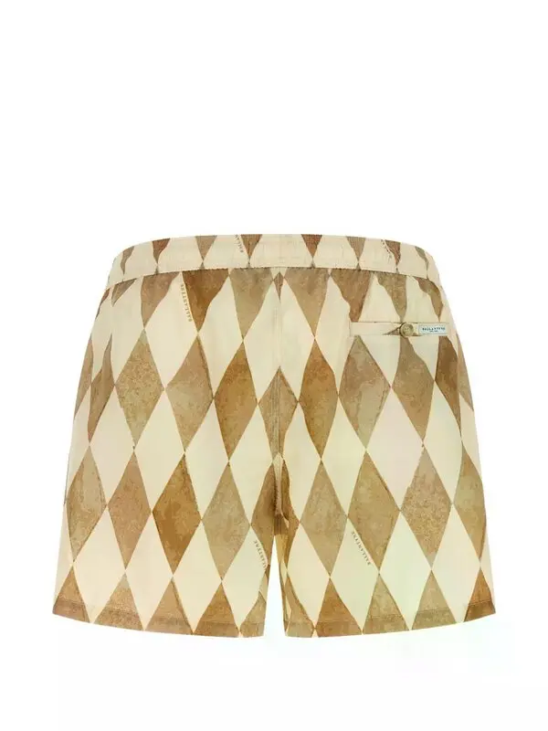 BALLANTYNE Diamond-pattern Swim Shorts - Neutrals