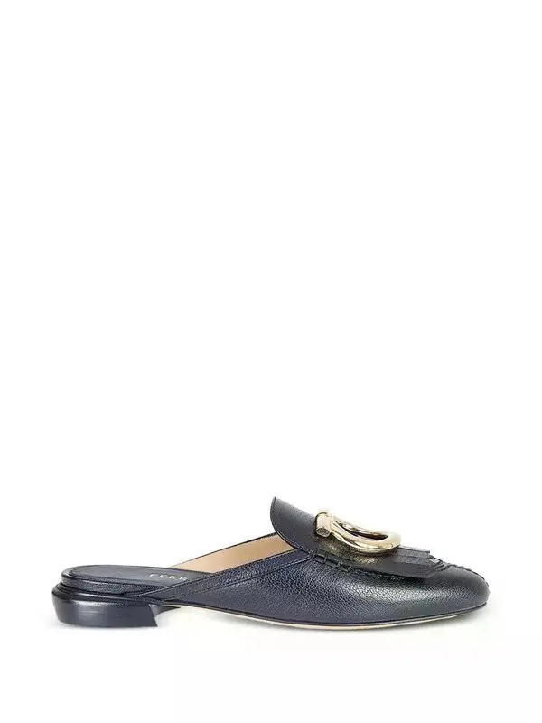 FERRAGAMO Gancini Fringed Mules