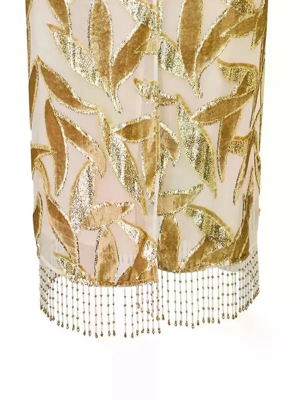 Roberto Cavalli Tone Leaf-pattern Devoré-effect Skirt