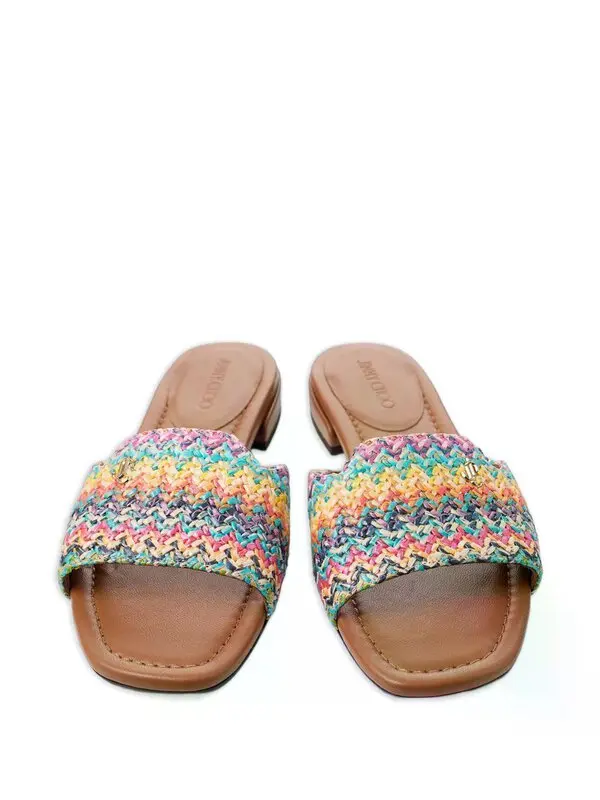 JIMMY CHOO Dina Woven Flat Sandals