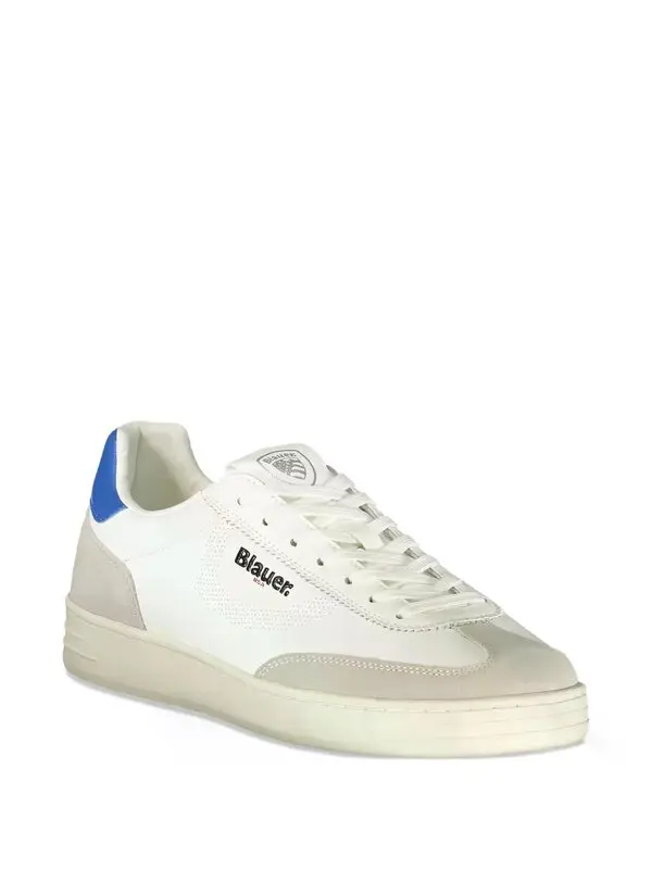 BLAUER. Colour-block Leather Sneakers - White