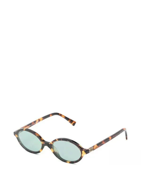 Miu Miu Tortoiseshell-pattern Oval-frame Sunglasses - Brown