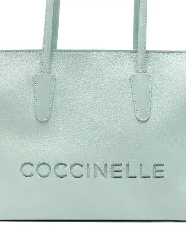 COCCINELLE Logo-embossed Leather Shoulder Bag - Blue