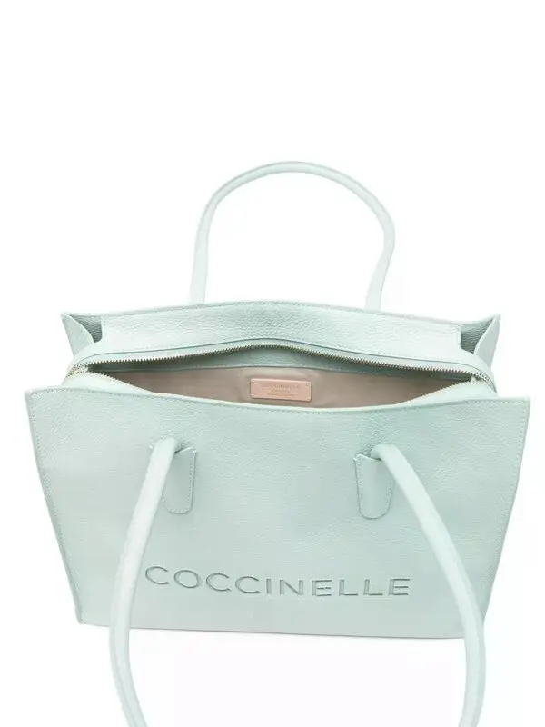 COCCINELLE Logo-embossed Leather Shoulder Bag - Blue
