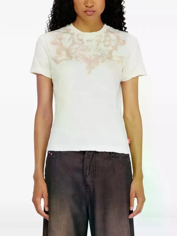 DIESEL® Graphic-print Cotton T-shirt - White