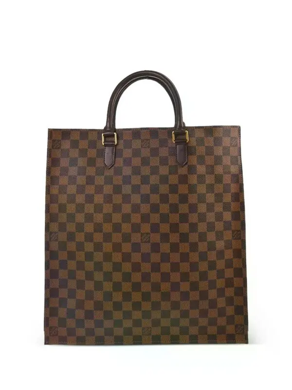 LOUIS VUITTON 2008 Sac Plat Damier Ebene Tote Bag