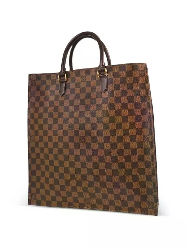 LOUIS VUITTON 2008 Sac Plat Damier Ebene Tote Bag