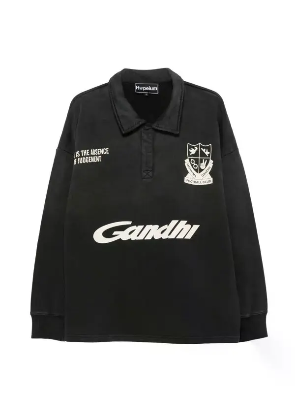 HOPEIUM Logo-print Polo-collar Sweater