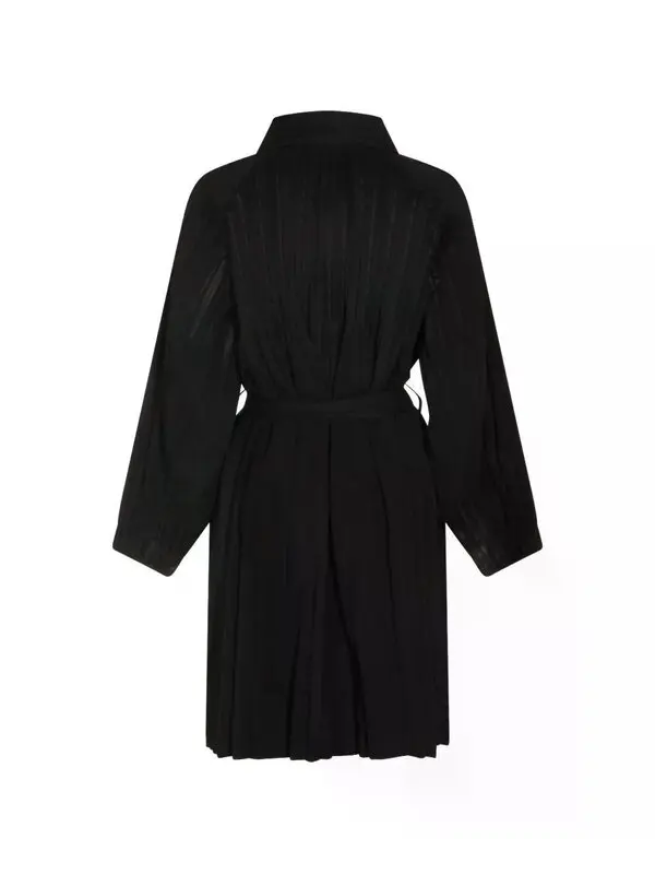 Issey Miyake Pleated Belted Coat