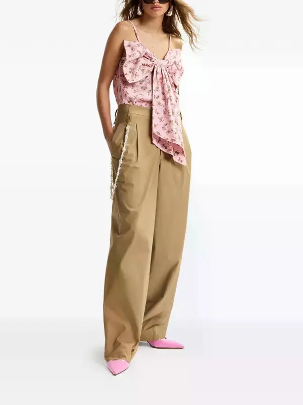 Essentiel Antwerp Pleated Pearl-detail Trousers