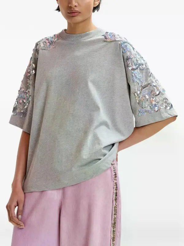 Essentiel Antwerp Sequin And Bead Embellished T-shirt