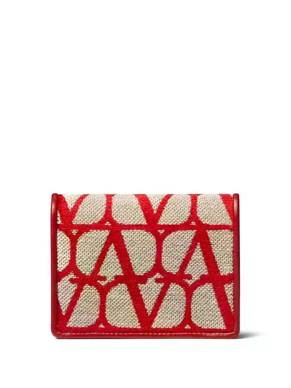Valentino Garavani Small Toile Iconographe Wallet - Red