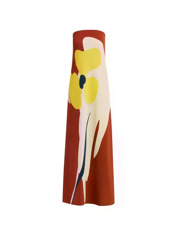 Essentiel Antwerp Jannick Floral-print Strapless Maxi Dress - Brown