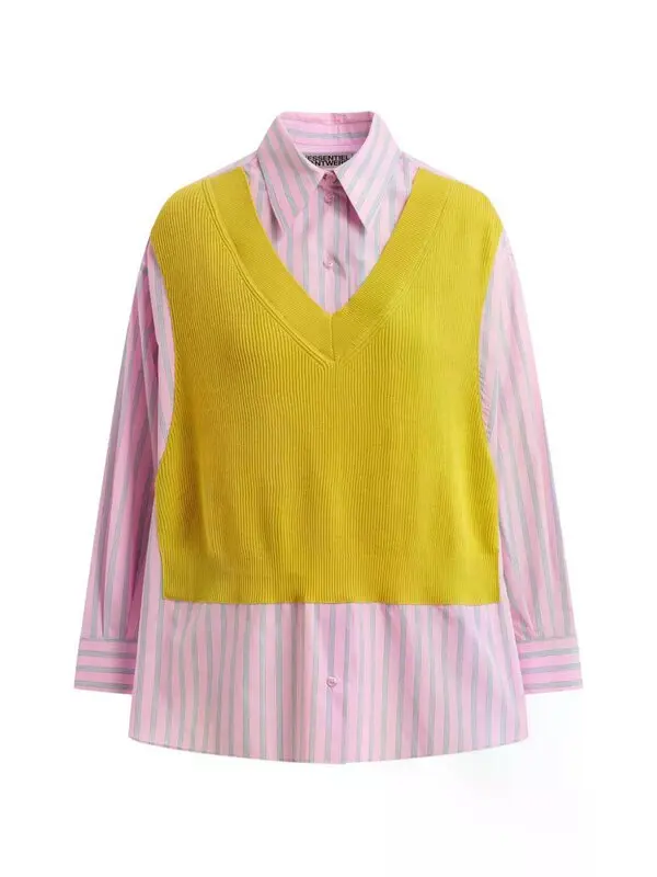 Essentiel Antwerp Striped Layered-effect Shirt