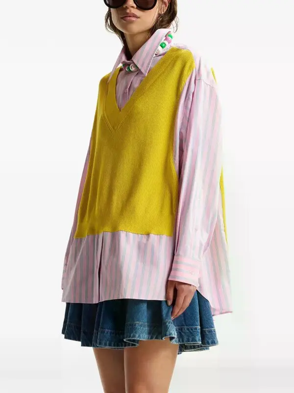 Essentiel Antwerp Striped Layered-effect Shirt