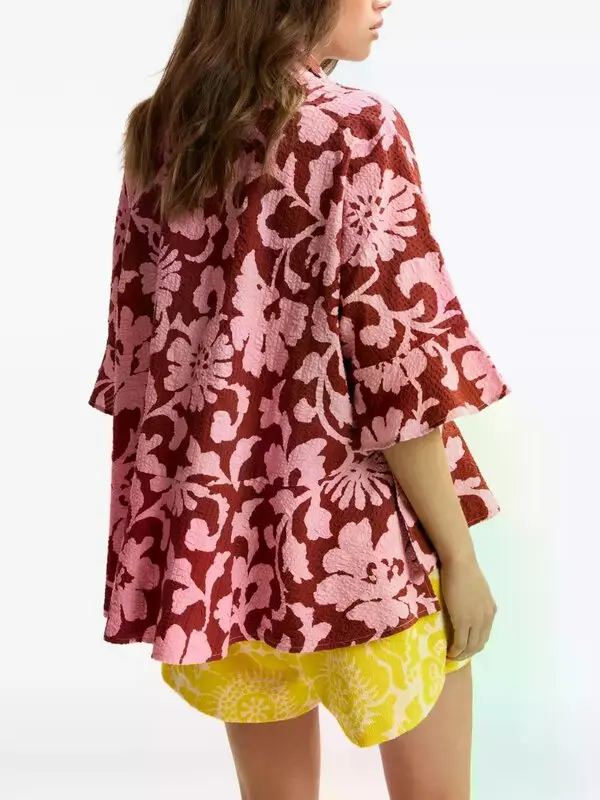 Essentiel Antwerp Floral-print Peplum-hem Blouse