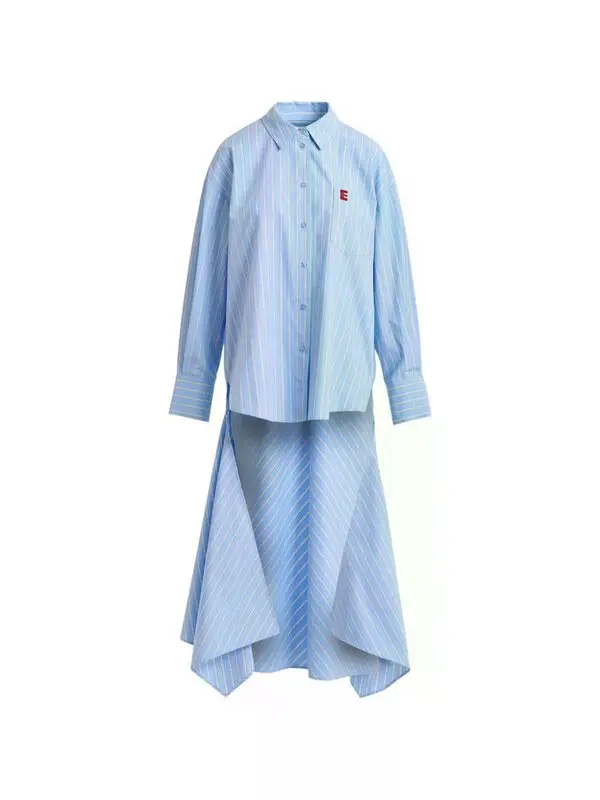 Essentiel Antwerp Striped Shirt With Asymmetrical Hem