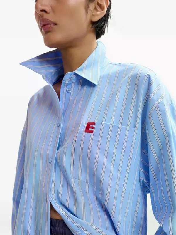 Essentiel Antwerp Striped Shirt With Asymmetrical Hem