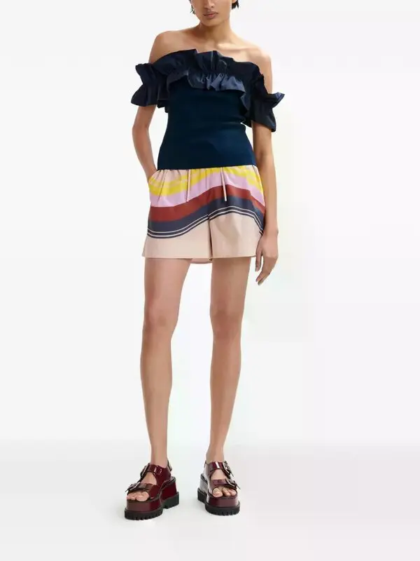 Essentiel Antwerp Stripe-print Mini Shorts