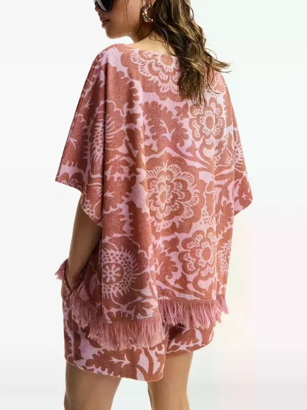 Essentiel Antwerp Floral-jacquard Fringed T-shirt
