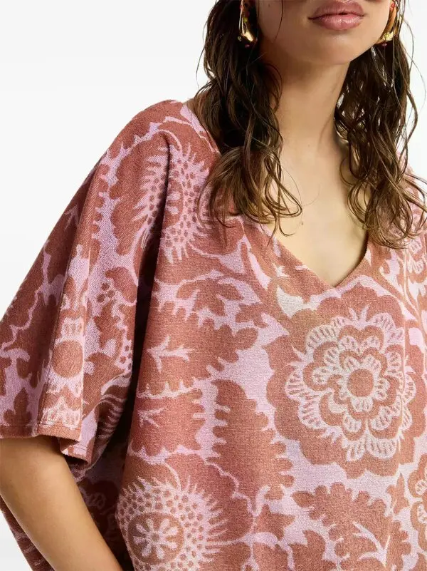 Essentiel Antwerp Floral-jacquard Fringed T-shirt