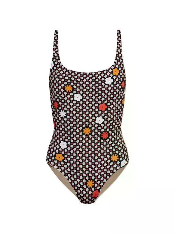 MAISON MARGIELA Floral-print Swimsuit - Black