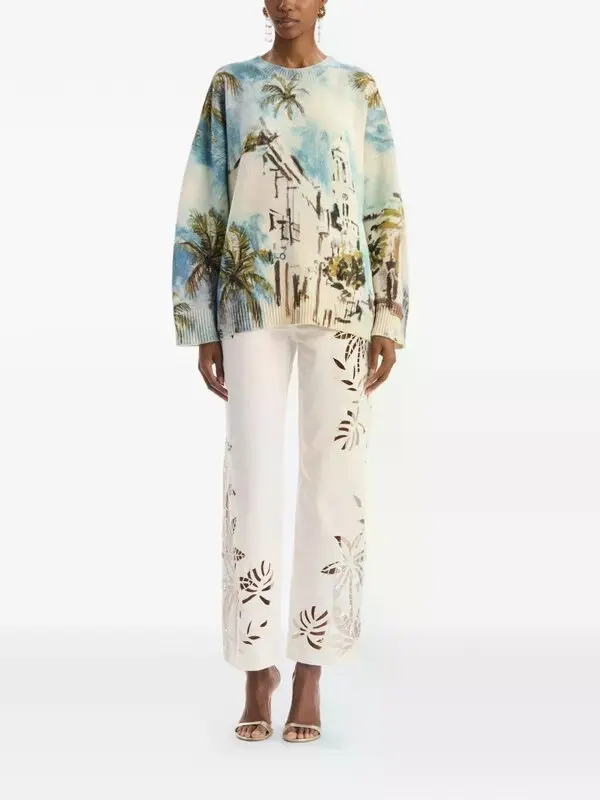 Oscar De La Renta Dominican Landscape Pullover