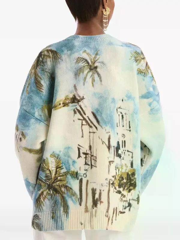 Oscar De La Renta Dominican Landscape Pullover