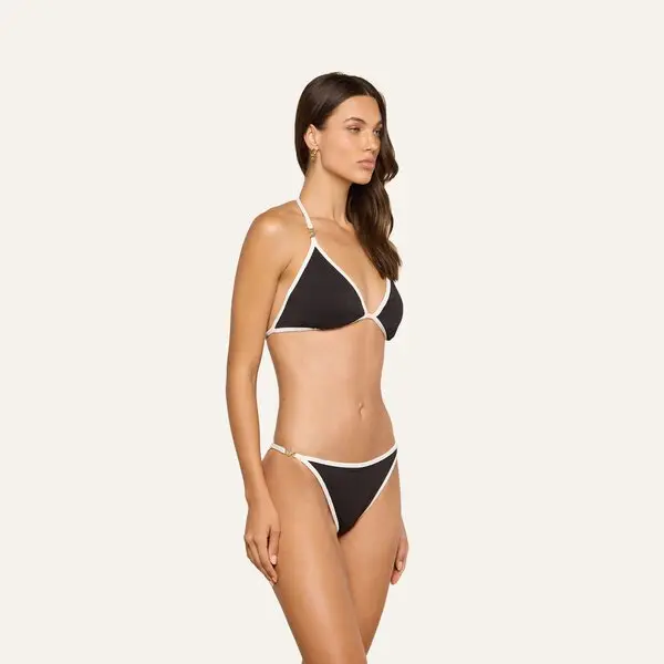 L'Agence Annabelle Bikini Top - Black/white Trim