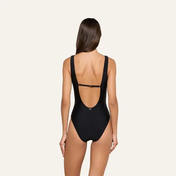 L'Agence Dorrie Plunge One-piece Swimsuit - Black