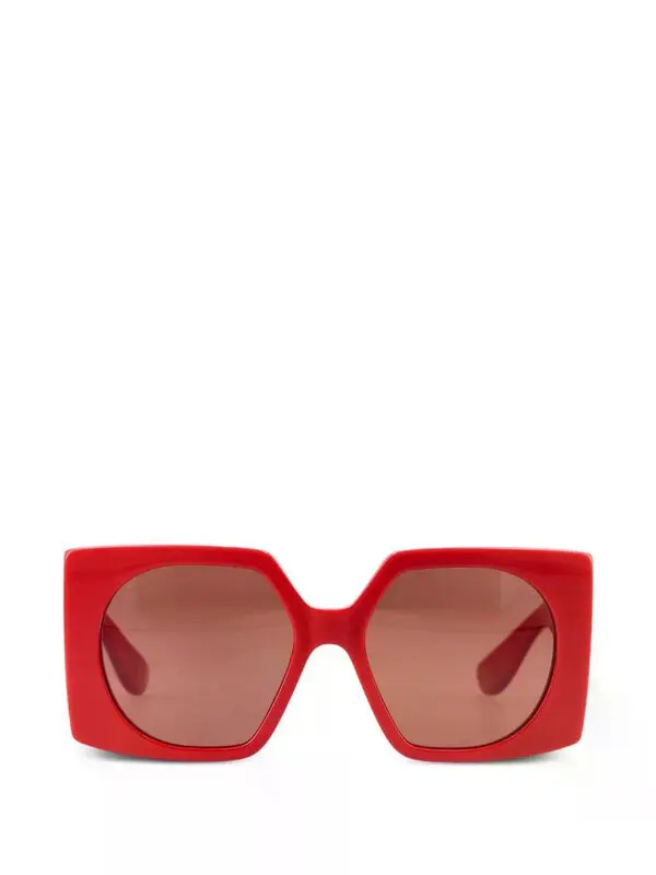 Valentino Garavani Vlogo Rectangle-frame Sunglasses - Red