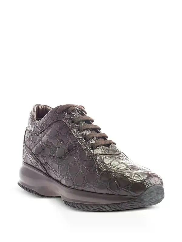 Hogan Crocodile-effect Leather Sneakers