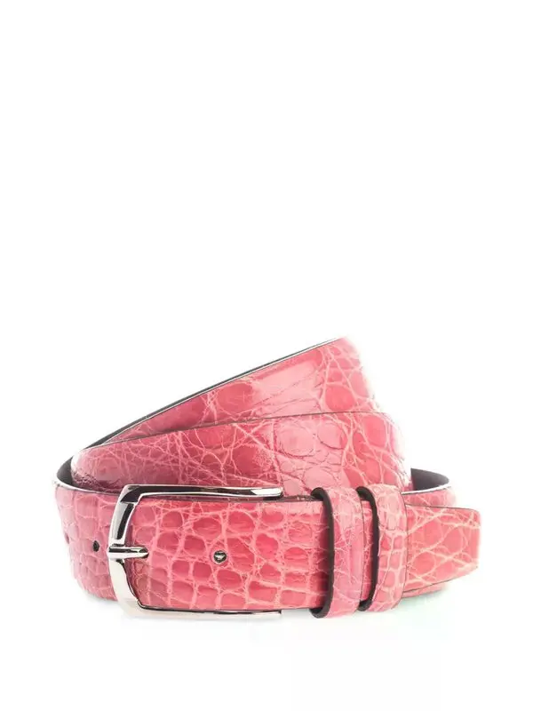 ANDREA D'AMICO Crocodile-effect Belt - Pink