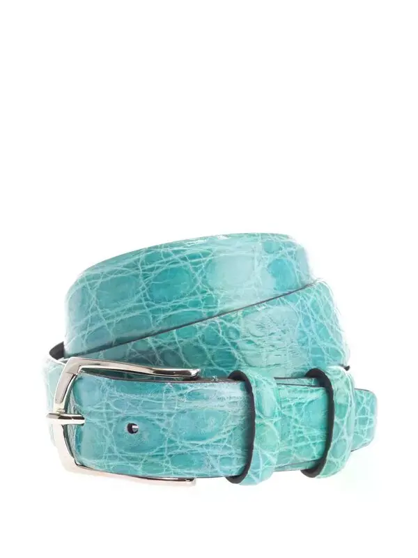 ANDREA D'AMICO Crocodile-effect Leather Belt