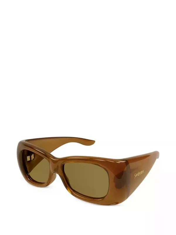 Saint Laurent Sl 901 Howl Rectangle-frame Sunglasses - Brown
