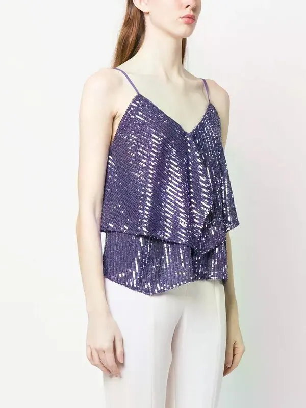 Pinko Sequin Embellished Ruffled Top