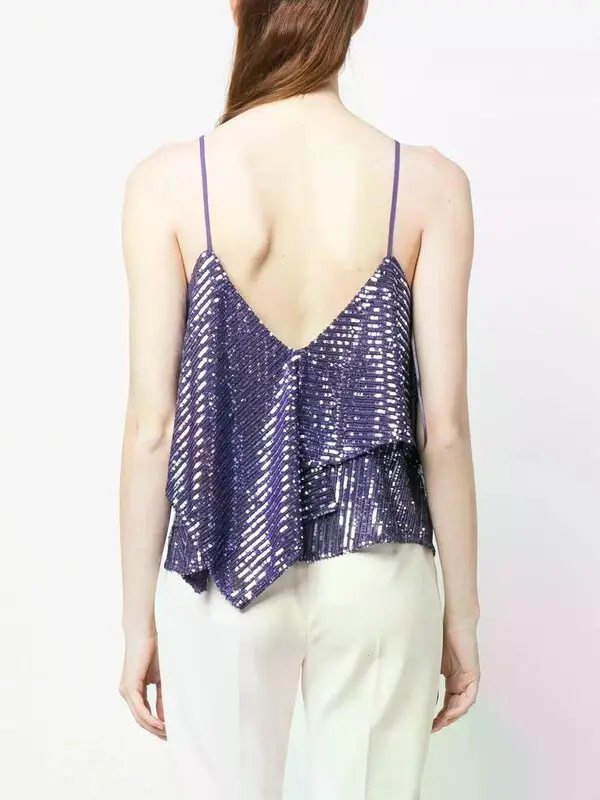 Pinko Sequin Embellished Ruffled Top