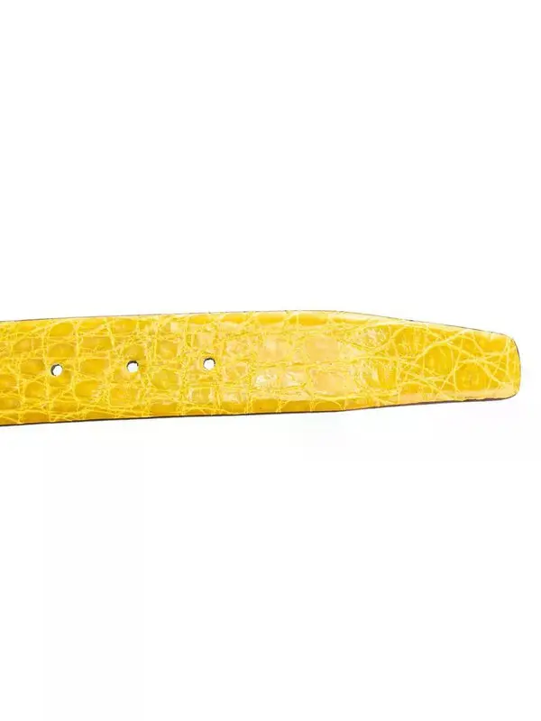 ANDREA D'AMICO Crocodile-effect Leather Belt