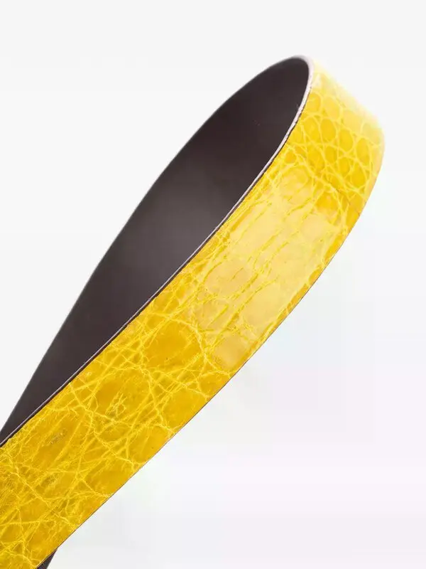 ANDREA D'AMICO Crocodile-effect Leather Belt