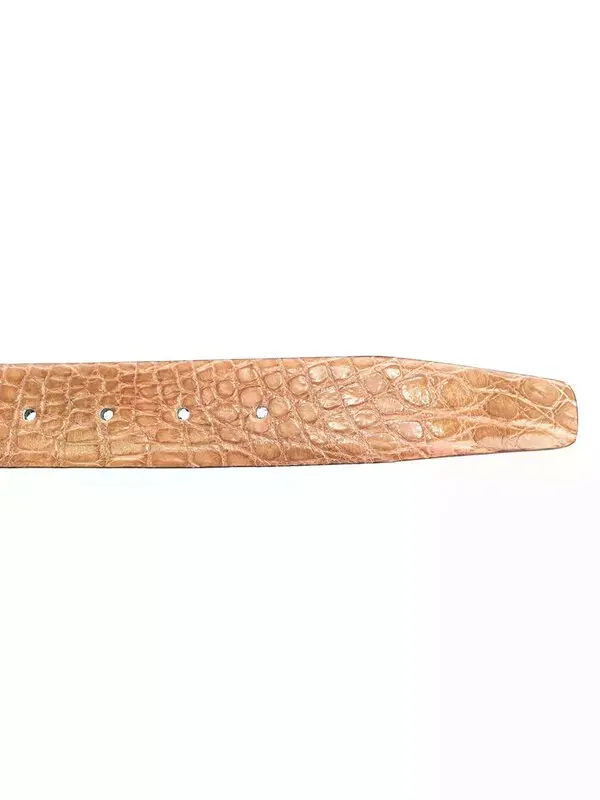 ANDREA D'AMICO Crocodile-effect Leather Belt