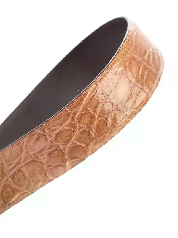 ANDREA D'AMICO Crocodile-effect Leather Belt