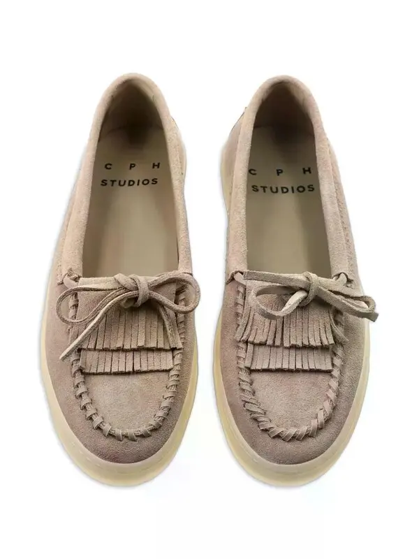 SUMMERY COPENHAGEN Suede Fringed Detail Sneakers - Neutrals