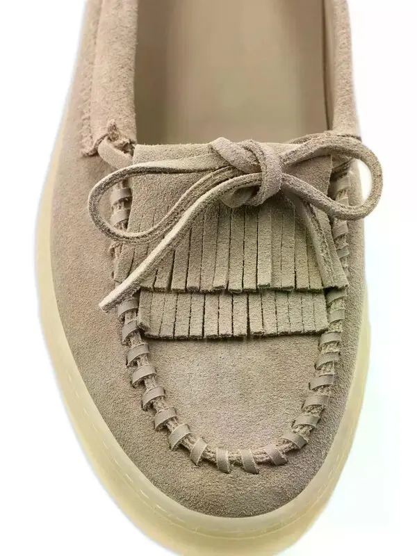 SUMMERY COPENHAGEN Suede Fringed Detail Sneakers - Neutrals