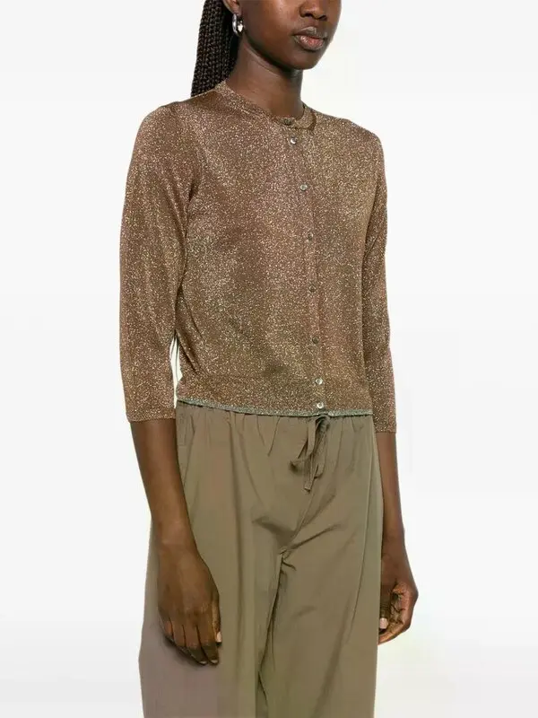 ROBERTO COLLINA Metallic Effect Fine Knit Cardigan