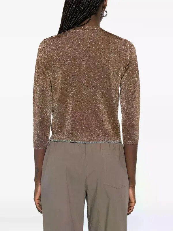 ROBERTO COLLINA Metallic Effect Fine Knit Cardigan