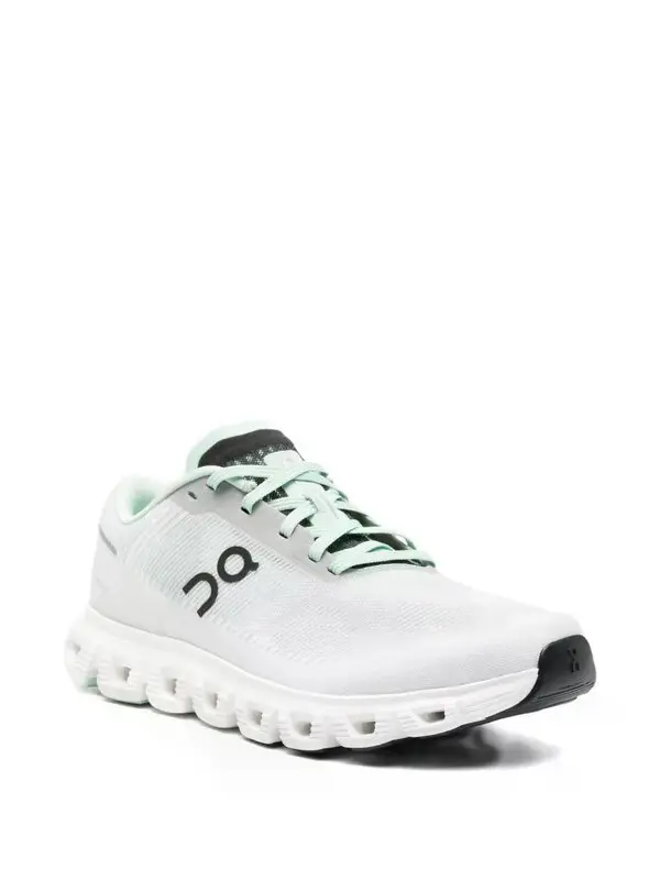 On Logo Print Lace Up Sneakers - Grey