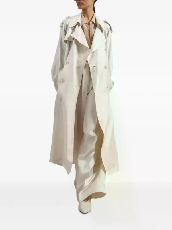 THE FRANKIE SHOP Double-breasted Belted Trench Coat